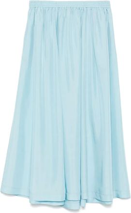 Forte_Forte jupe en soie à coupe longue - Bleu