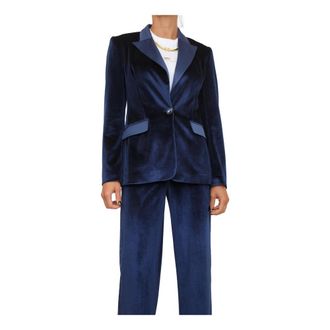 Fracomina Blaue Regular Jacke Polyester Elasthan - - Jackets - Damen - Blau - M
