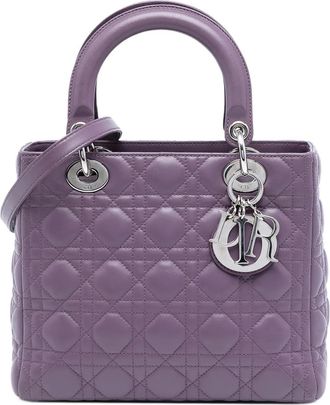 Dior Hobo Bags - Medium Lambskin Cannage Lady Dior - Gr. unisize - in Orange - f&uuml;r Damen