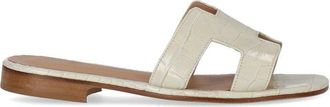 Paolo Ferrara SANDALE IMPRIM&Eacute; CROCODILE BLANC PAOLO FERRARA