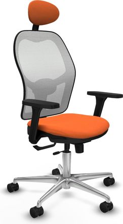 Piqueras y Crespo Ergonomischer Stuhl mit 3D-Armlehnen, h&ouml;henverstellbarer Lendenwirbelst&uuml;tze und festem Kopfteil, ausgestattet mit Syncro/Traslack und injiziertem Scha