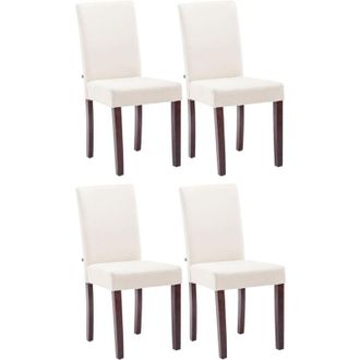 Clp Ensemble de 4 chaises de salle à manger élégantes avec dossier de tissu élevé diverses couleurs colore : Crème