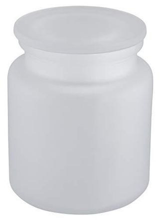 Spirella Universaldose Yoko Kosmetikdose, Wattedose, Aufbewahrung Bad, Glas, 10,2 x 12 cm, Wei&szlig;