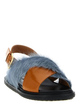 Marni Womens Multicolor Lamb Leather Flat Sandals