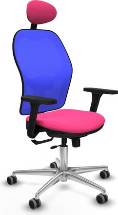 Piqueras y Crespo Super ergonomischer Stuhl mit 3D-Armen, h&ouml;henverstellbarer Lendenwirbelst&uuml;tze und festem Kopfteil, ausgestattet mit Syncro/Traslack und injiziertem Sc