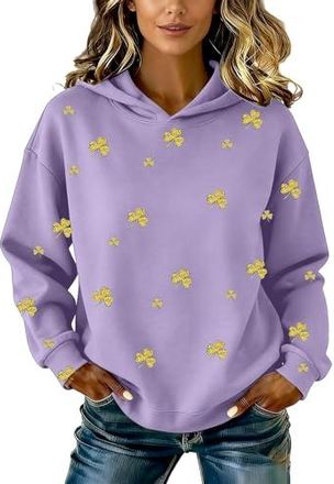 Generic HUIFUAO Sweat &agrave; capuche pour la Saint-Patrick pour femme - Sweat tr&egrave;fle amusant - Grande taille - Costume de la St Paddys - Vert Irlande - Tr&egrave;fle - Ch