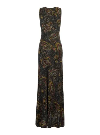 Etro Womens Maxi Dress Tech Fabric Multicolour Acetate
