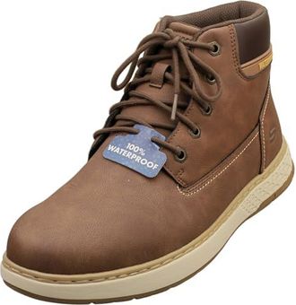 Skechers Bottines Garlan Deno pour homme, Synth&eacute;tique marron, 43 EU