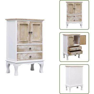 vidaXL Schubladenkommode Wei&szlig; 50x30x80 cm Holz - Sideboard - Holzm&ouml;bel - Wei&szlig;er Schrank - Kommode - TV-Stand