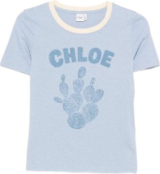 Chlo&eacute; T-Shirt mit Grafik-Print - - Tops - Damen - Blau - L
