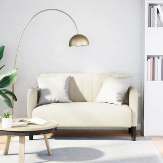 vidaXL Vidaxl - Canap&eacute; droit 109 cm velours cr&egrave;me - Confort optimal avec mousse et ressorts - Dimensions 124x68x74 cm - Capacit&eacute; 220 kg