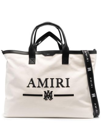Amiri sac cabas &agrave; logo brod&eacute; - Tons neutres