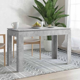vidaXL Vidaxl - Table de salle &agrave; manger Gris b&eacute;ton 120 x 60 x 76 cm Agglom&eacute;r&eacute;