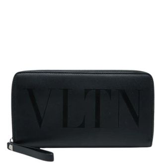 Valentino Pre-owned Leder Long Zip Wallet - - Pre-owned - Damen - Schwarzk - ONE SIZE