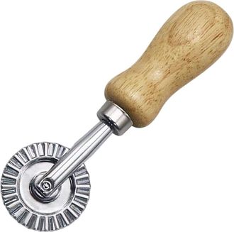 Generic Schneidrad | Backroller mit Holzgriff - Durchmesser 4 cm Pastaschneider | F&uuml;r Kuchen Kekse Pizza Kruste