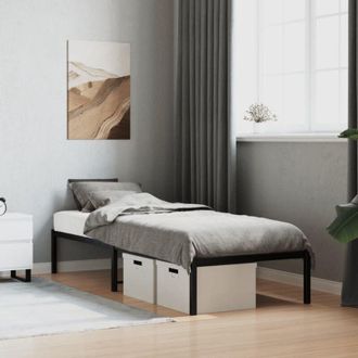 vidaXL Cadre de lit m&eacute;tal sans matelas noir 75x190 cm Vidaxl