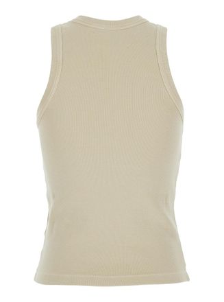 Icon Denim Los Angeles Womens Sleeveless Top Luna Beige Cotton Tops