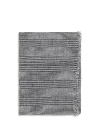 Brunello Cucinelli Womens Linen Scarf Grey-Silver Grey/silver Scarfs