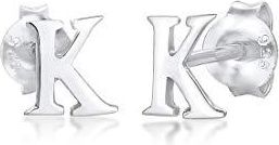 Elli Boucles dOreilles Elli - Lettre K Clous dOreilles Femme - (925/1000) Argent