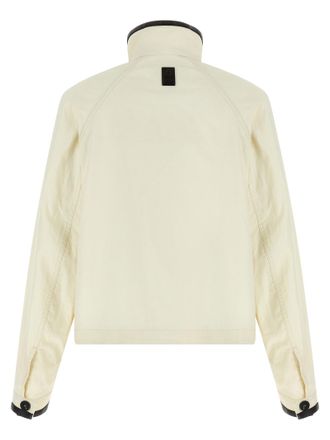 Ferragamo Womens White Linen Full-Length Jacket Clothing