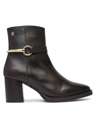 Tommy Hilfiger Stiefeletten TH Stud Heel Riding Ankle Boot FW0FW09552 Dunkelbraun