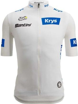 Santini Tour DE France-White Fan Line Maillot de cyclisme pour homme Blanc, MAILLOT BLANC L, L