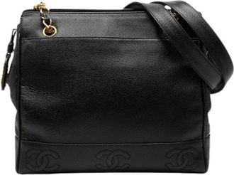 Chanel Sac bandouli&egrave;re vintage doccasion - Femme - Pre-owned - Noir - Taille: ONE Size