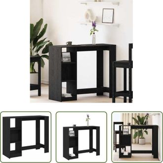 vidaXL Holzwerkstoff - Bartisch Schwarz Eichen-Optik 124 x 46 x 103.5 cm Holzwerkstoff