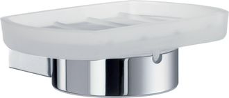 Smedbo Smedbo Air-Halter mit Milchglas Seifenschale, silber/weiß