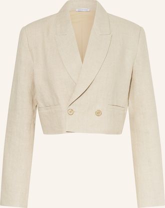 Mrs & Hugs Mrs & Hugs Cropped-Blazer Aus Leinen beige