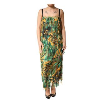 Dolce & Gabbana Kleid mit tropischem Print und Fransen - - Dresses - Damen - Mehrfarbig - S