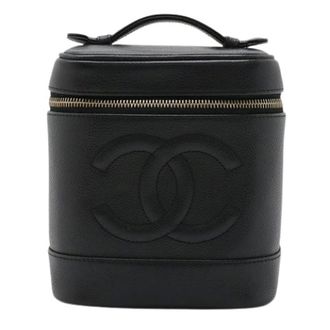 Chanel Pre-owned Caviar Vanity Bag Cosmetic Pouch A01998 - Femme - Pre-owned - Noir - Taille: ONE Size