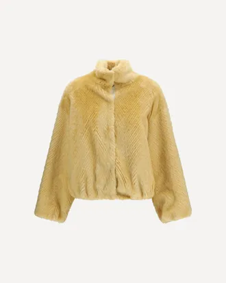 Forte_Forte FORTE_FORTE Chevron faux fur Bomber Jacket Female I