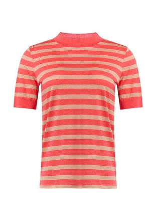 Comma Kurzarmshirt T-Shirt T-Shirt aus Lyocellmix mit Rippb&uuml;ndchen