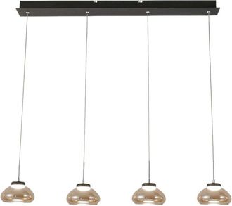 Fabas Luce Arabella - Fabas Luce 4-flammige Pendelleuchte - 32W led - Bernsteinfarbenes modernes Design