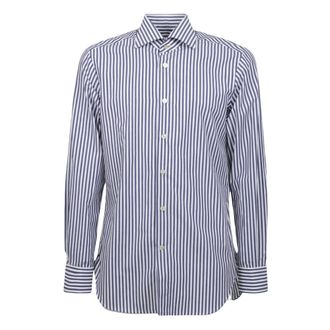Kiton Homme, Chemises, Bleu, Taille: 4XL Vertical-stripe Shirt