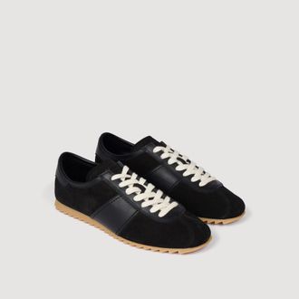 Sandro Baskets basses en cuir et su&egrave;de