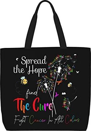 Generic Sac Fourre-Tout Luttez Contre Le Cancer En Toutes Couleurs : Rubans De Sensibilisation &Agrave; La Lutte Contre Le Cancer Femmes Sac &Agrave; Bandouli&egrave;re Lavables S