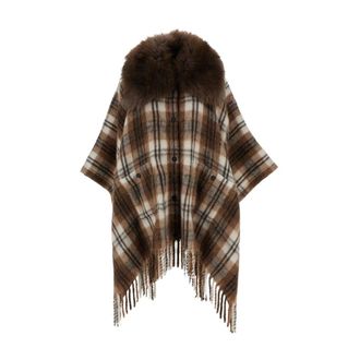 Moncler Mohair-Mischung Cape - - Jackets - Damen - Braun - ONE SIZE