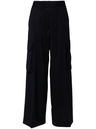 P.A.R.O.S.H. Cargohose aus Gabardine - Blau