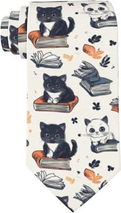 Generic Livres Sur Les Chatons Mignons Cravatte Élégante Cravates Classique Cravates Hommes Pour Célébrations Travail Accessoires