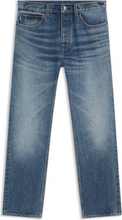 HUGO BOSS Hugo Jean Jonah Coupe Droite pour Homme en Denim de Coton délavé Bleu Moyen, 424medium Blue, 29W / 30L
