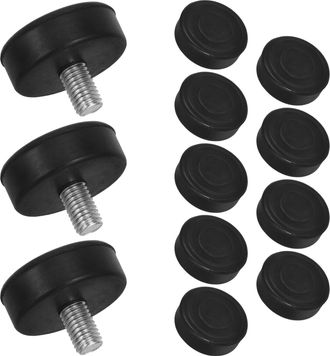 OSALADI 12 St&uuml;ck M10 Schraubbare Gummim&ouml;belf&uuml;&szlig;e 43mm - Antivibrations Isolationspads Sto&szlig;d&auml;mpfende M&ouml;belgleiter mit Rutschfester Befestigung f&uuml;r M&ouml;bel und Hau