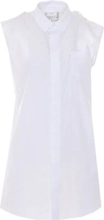 sacai Femme, Tops, Blanc, Taille: 42 FR Robe Popeline