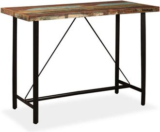 vidaXL Vidaxl - Table de bar en bois massif de r&eacute;cup&eacute;ration 150 x 70 x 107 cm - Structure en acier - Surface polie et laqu&eacute;e - Style industriel unique