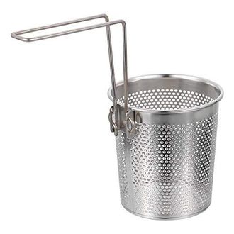 Hemoton Hemoton Passoire &agrave; p&acirc;tes pliable en acier inoxydable avec poign&eacute;e, panier &agrave; p&acirc;tes pour casserole, passoire en maille pour p&acirc;tes, boulettes, l&eacute;gumes et