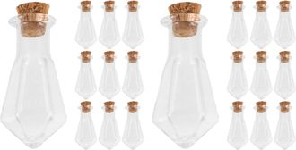 Amosfun 20 St&uuml;Ck Mini Glasflaschen Mit Korken Kleine Reagenzgl&auml;Ser F&uuml;R Diy Bastelprojekte Transparente Aufbewahrungsflaschen F&uuml;R Hochzeit Partydekoration 3.2X