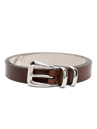 Brunello Cucinelli ceinture Etched en cuir - Marron