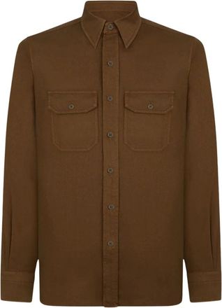 Tom Ford Homme, Chemises, Brun, Taille: 2XL Military Fit Shirt