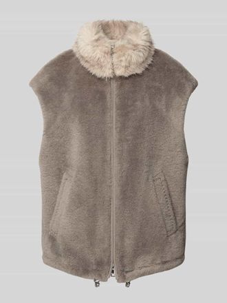Marc Cain Regular Fit Weste mit Kunstfellbesatz und Woll-Anteil
